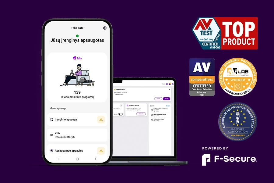 Naršyk saugiau su „Telia Safe“ programėle - Telia